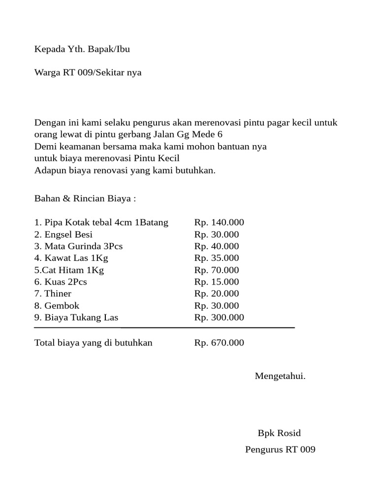Kepada Yth | PDF