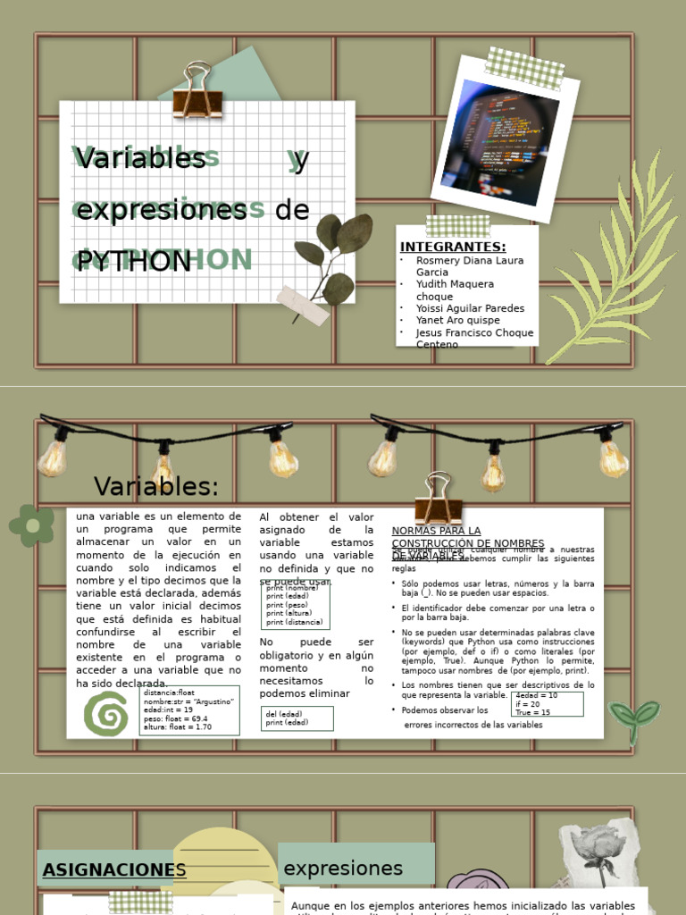 Variables y Expresiones de Python 1 | PDF