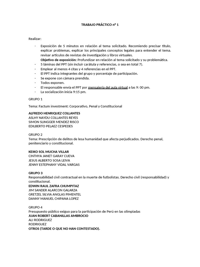 Trabajo práctico N° 1 | PDF