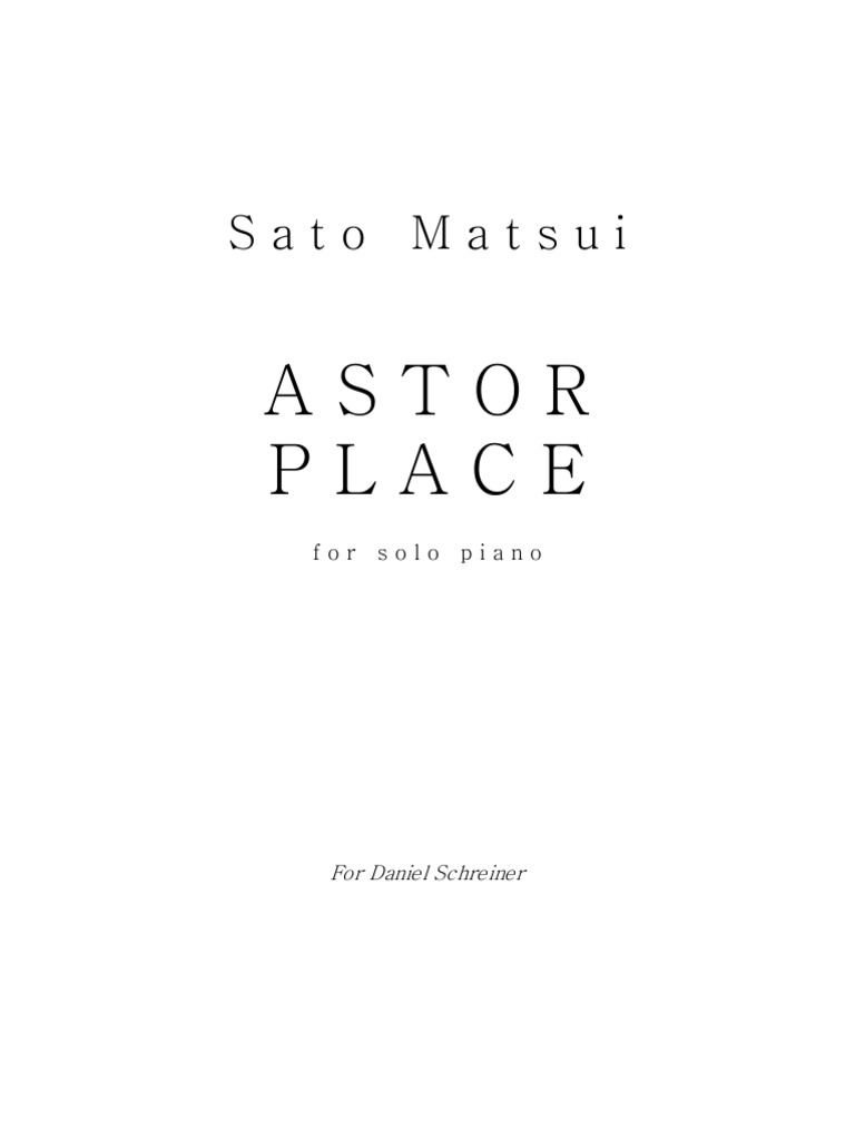 Matsui, Astor Place | PDF