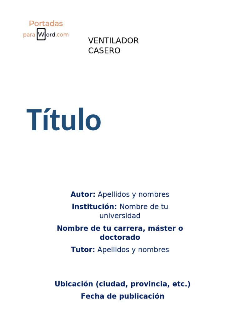 Portada para Word TFG Circulos | PDF