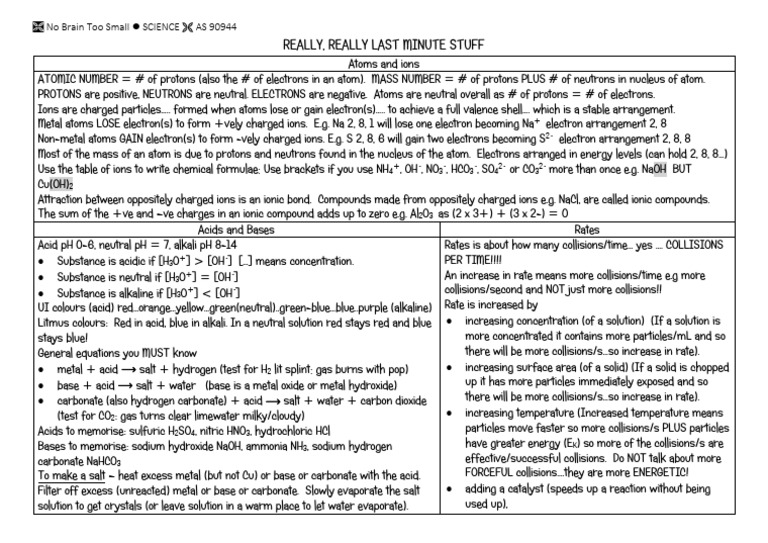 SCIENCE AS 90944 Reallyreally Last Minute | PDF | Ion | Foreign ...