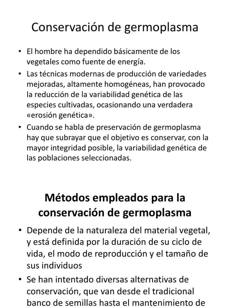Conservacion Del Germoplasma | PDF | Plantas | Biología