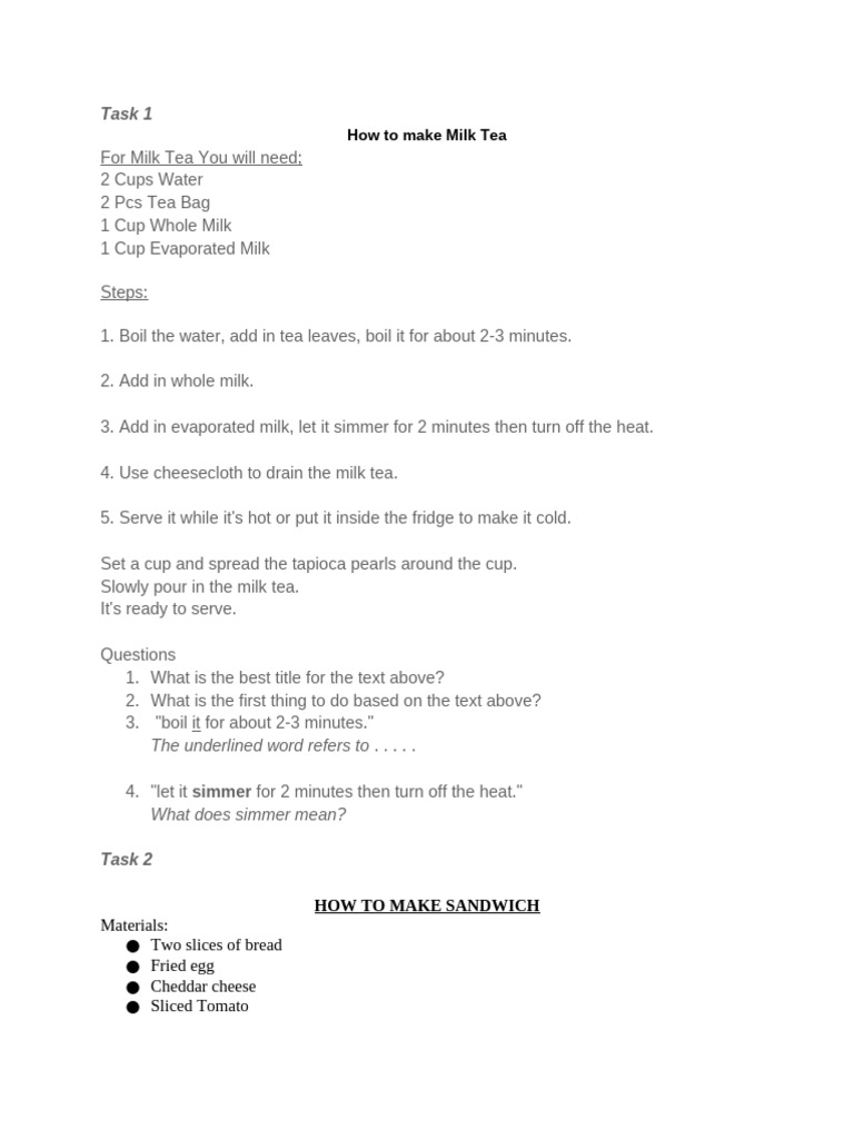 kelas 7 procedure text | PDF