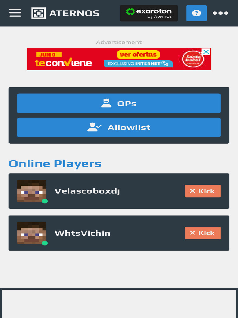 Players Aternos Free Minecraft Server | PDF