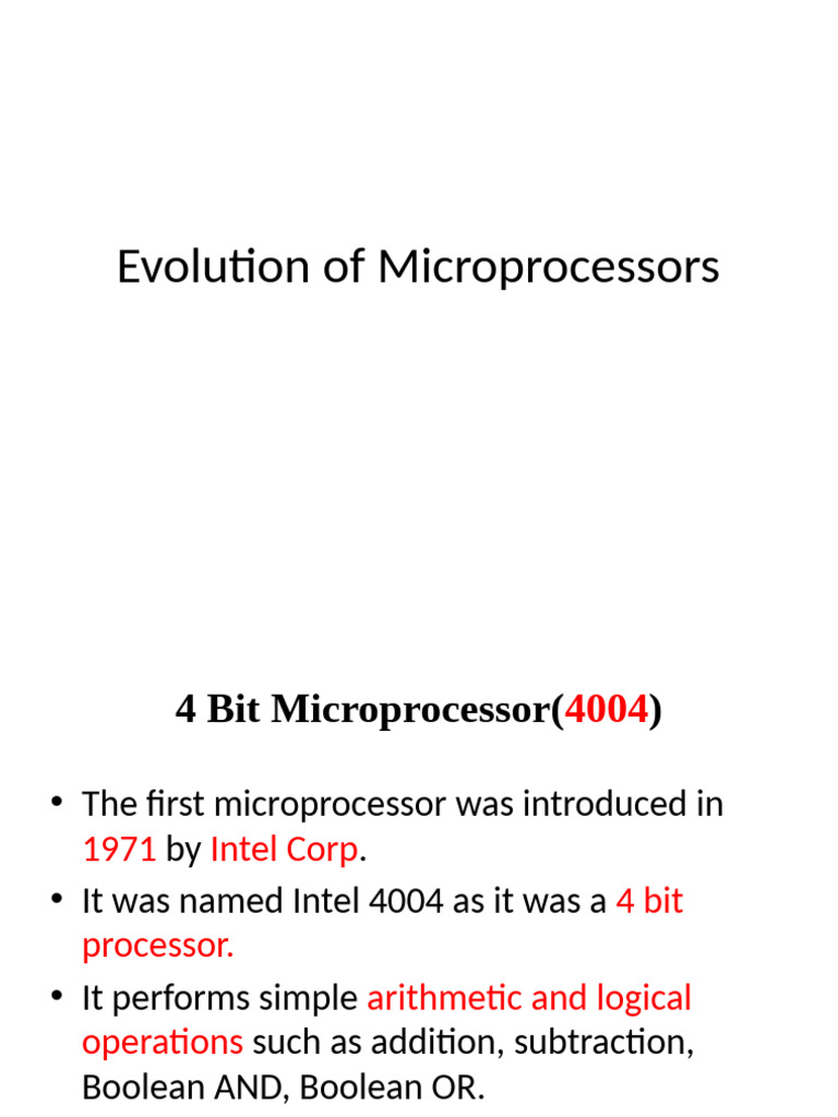 1 Evolution Of Microprocessor Pdf