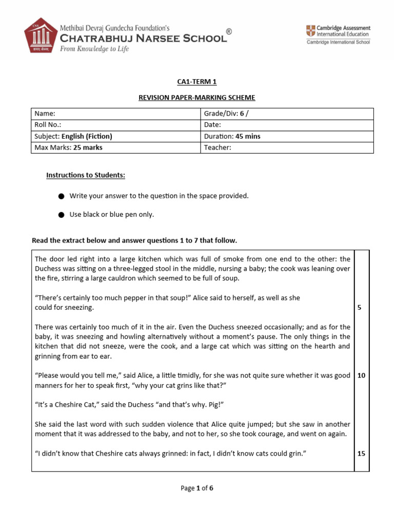 MS Rev - Gr6 T1 CA1 | PDF
