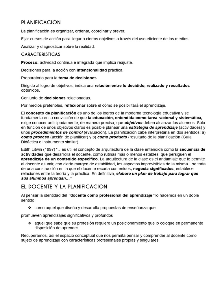 PLANIFICACION | PDF
