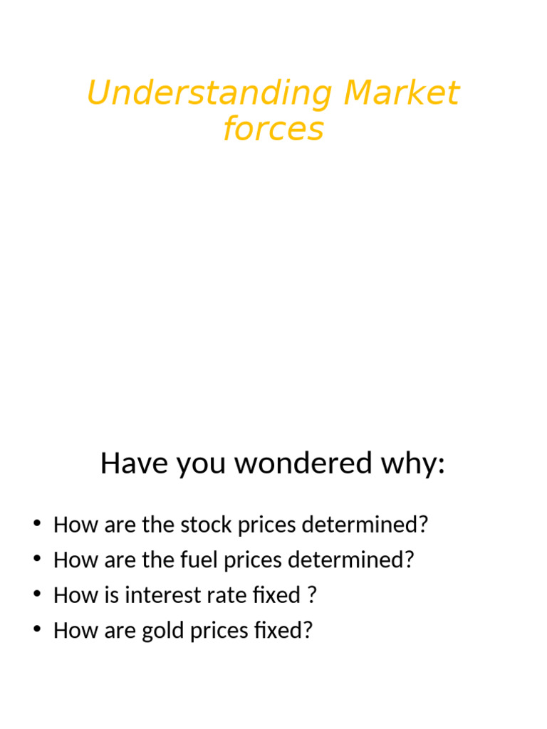 Understanding Market Forces | PDF