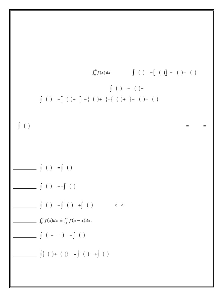 Xii Maths Quick Revision Definite Integration | PDF