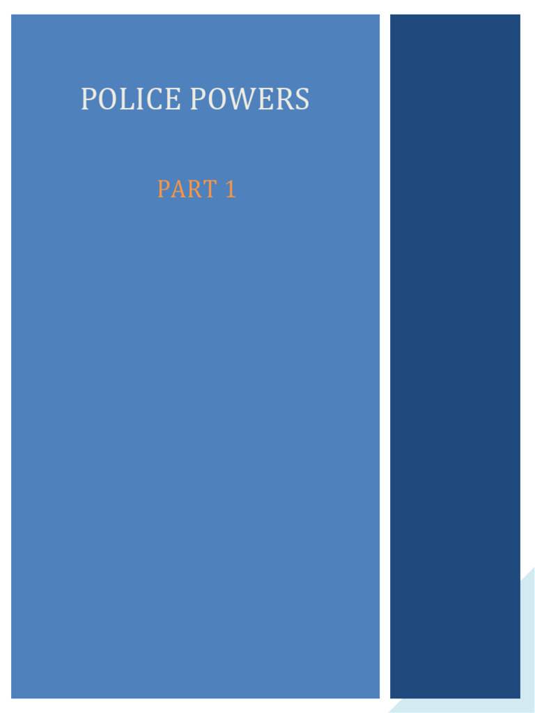 Police Powers Book | PDF