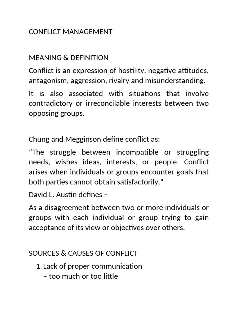 Conflict Management | PDF