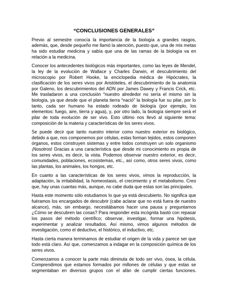 CONCLUSIONES GENERALES | PDF
