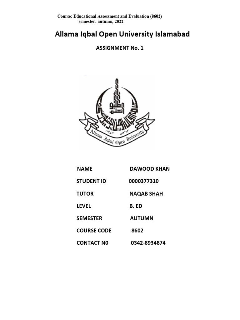 Assignment 8602. | PDF