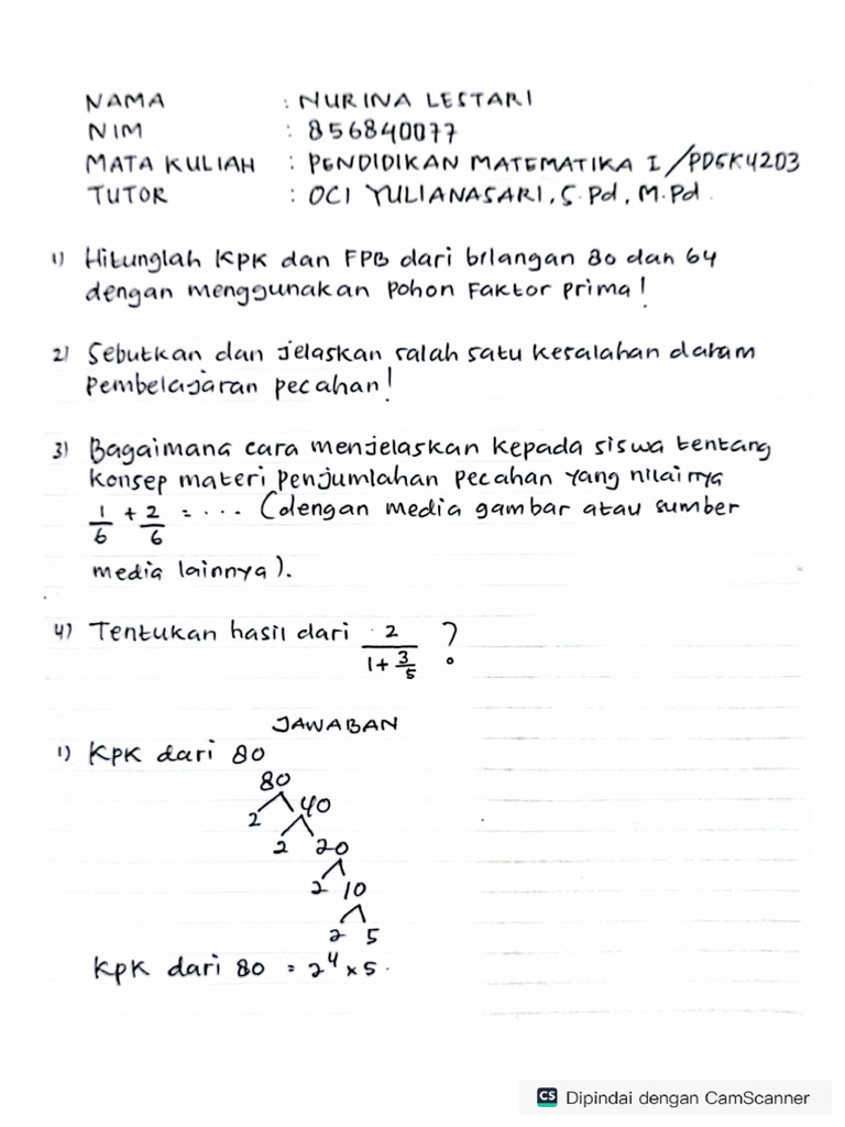 Tugas 3 Pend Matematika 1 Nurina | PDF