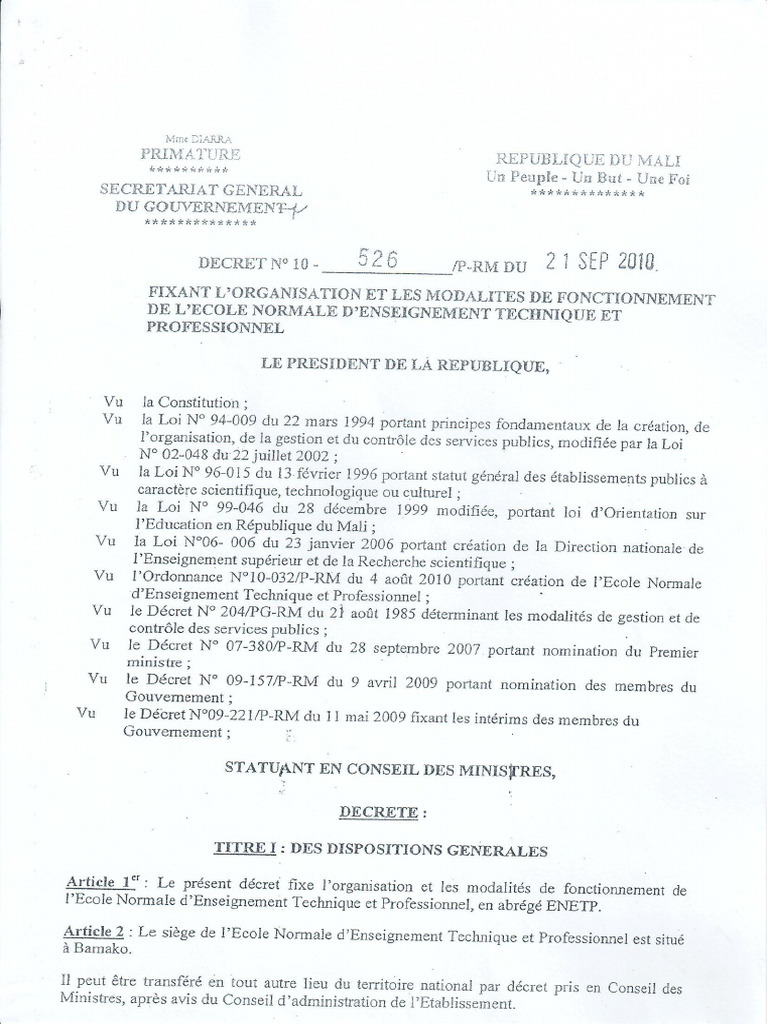 Fonctionnement ENETP | PDF
