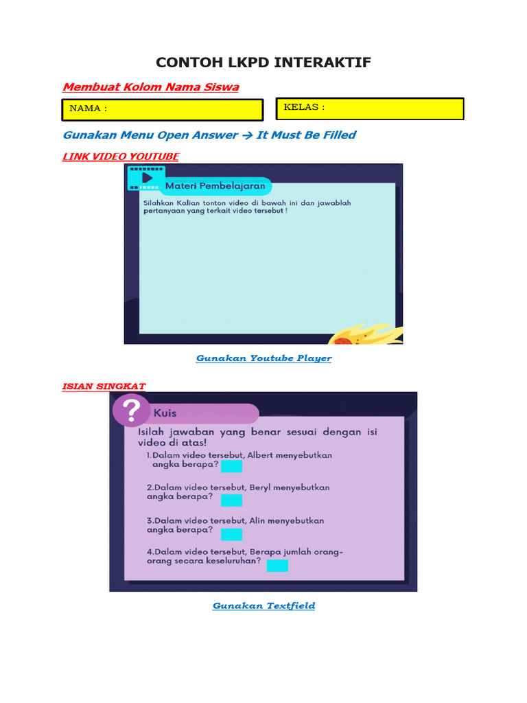 Contoh LKPD Interaktif | PDF