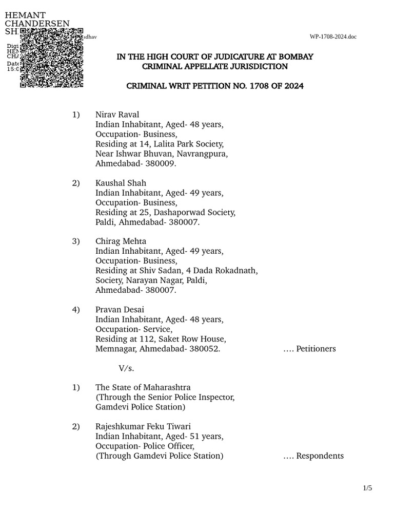 Nirav Raval Vs State of Maharashtra | PDF