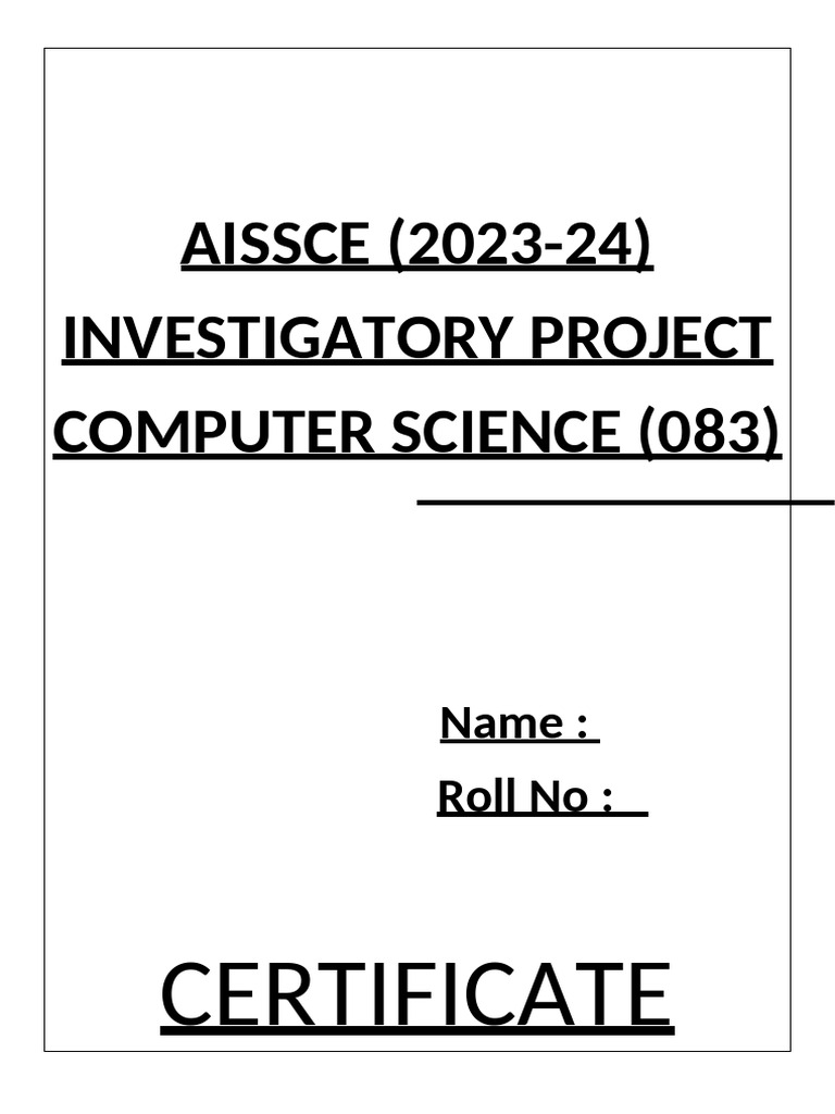 Cs Project | PDF