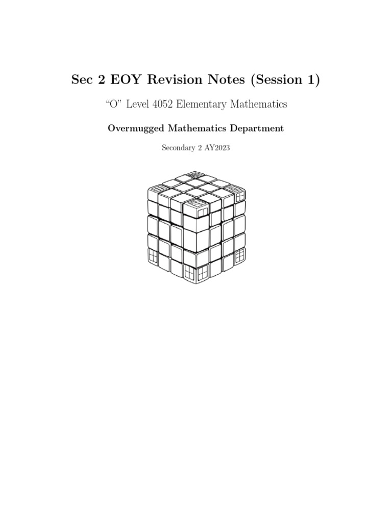 S2 Math Lecture Notes (AY2023) | PDF