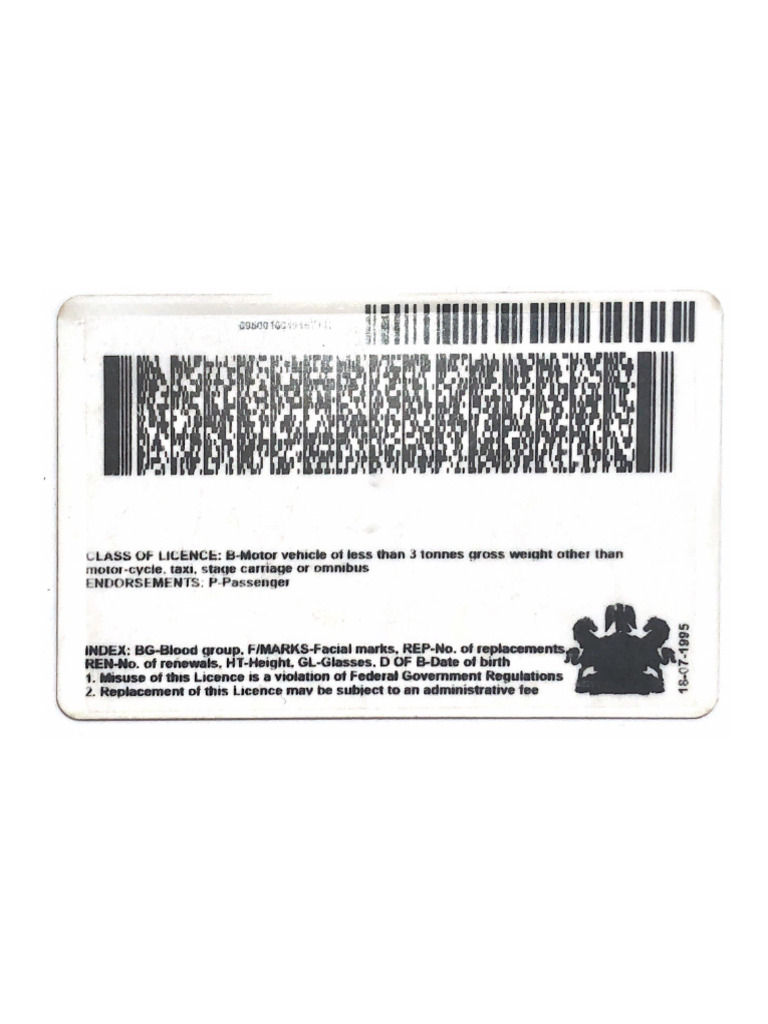 Drivers License Back | PDF