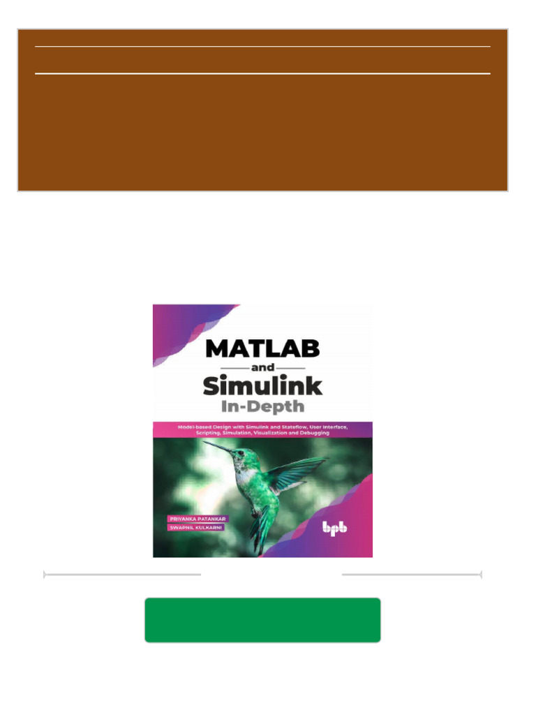 [Ebooks PDF] download MATLAB and Simulink In Depth Model based Design with Simulink and ...