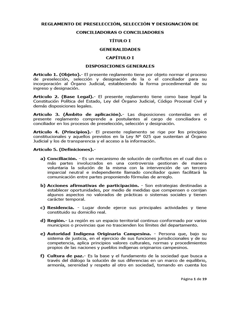 Reglamento Conciliadores Vigente | PDF