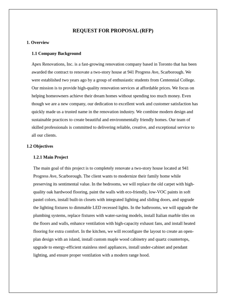 Request For Proposal - Procurement Assignment Ashiya | PDF