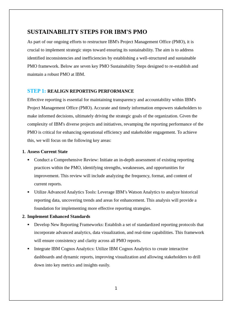 Sustainability Steps For IBM | PDF