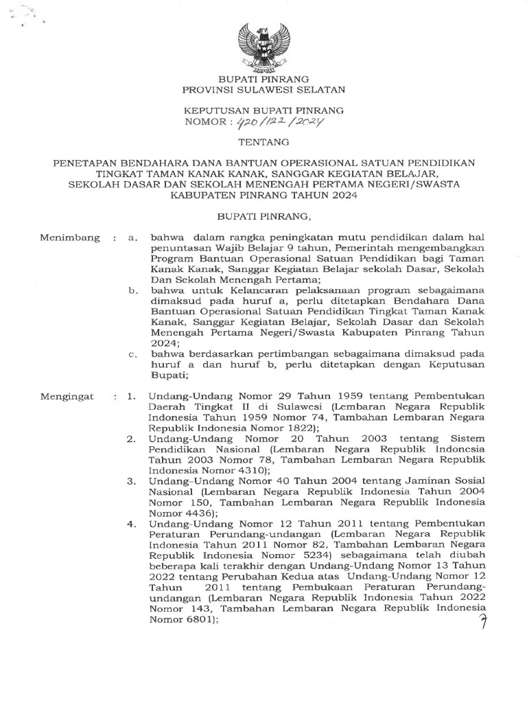 SK Bendahara Bos 2024 | PDF