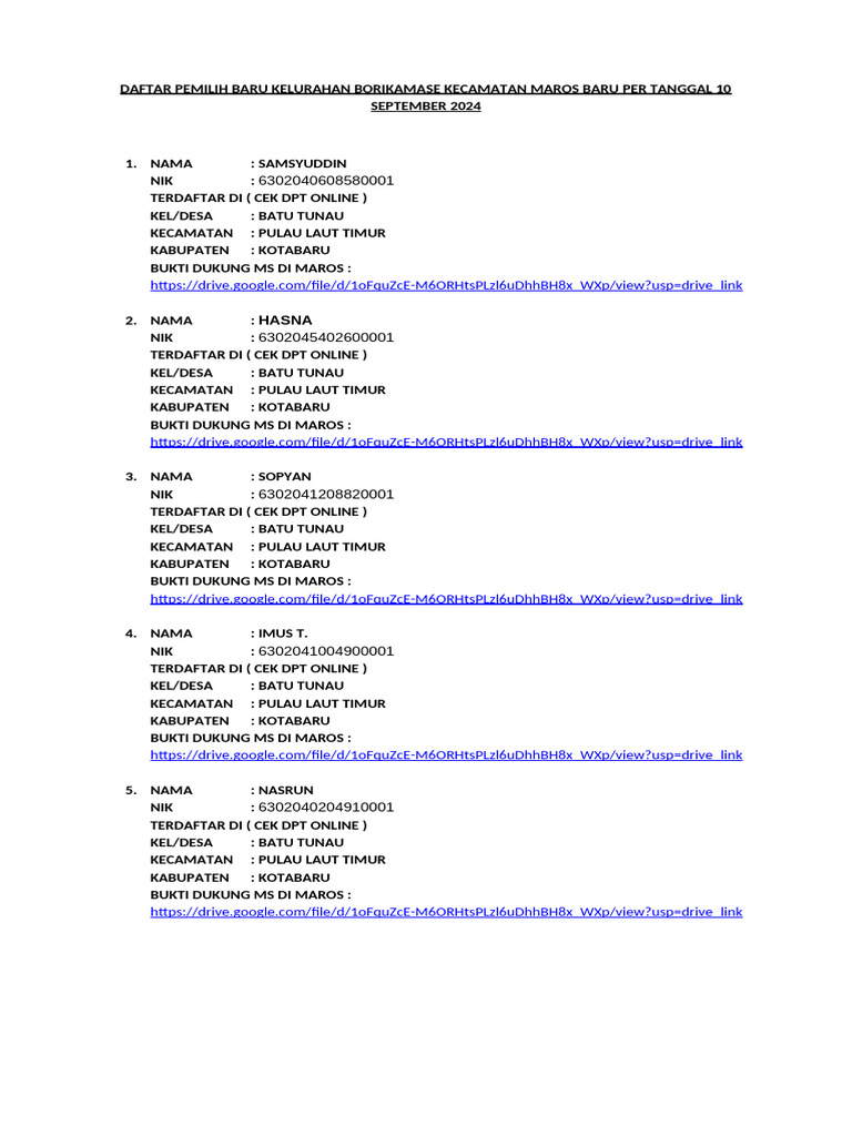 5 Orang Kota Baru Kalsel | PDF