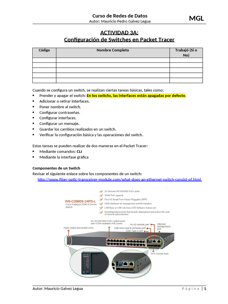 A3 Configuracion de Switches y Routers | PDF