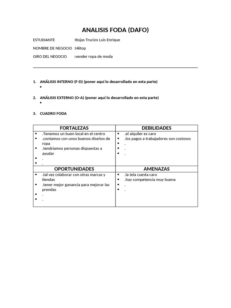 04 Analisis Foda-Dafo - Ficha de Trabajo | PDF