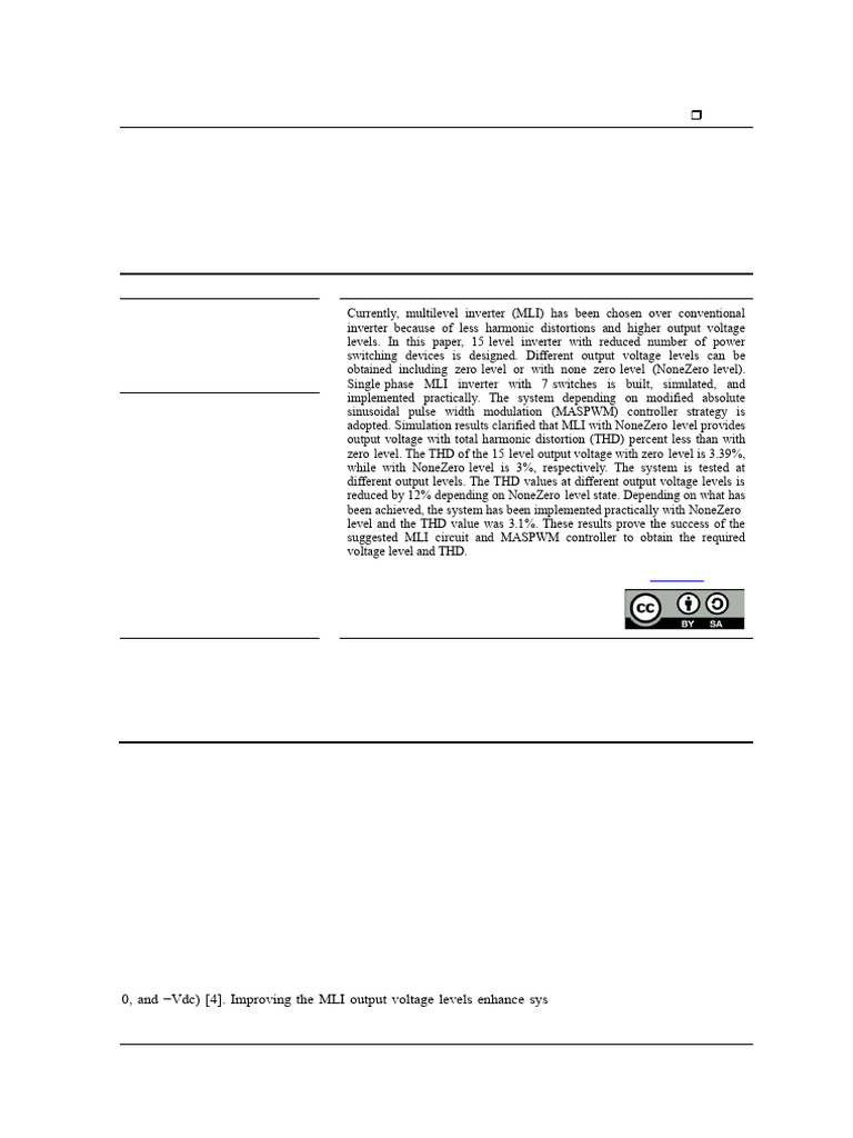 Design and Implementation of Reduced Number of Switches For New ... Design and Implementation of Reduced Number of Switches For New ...