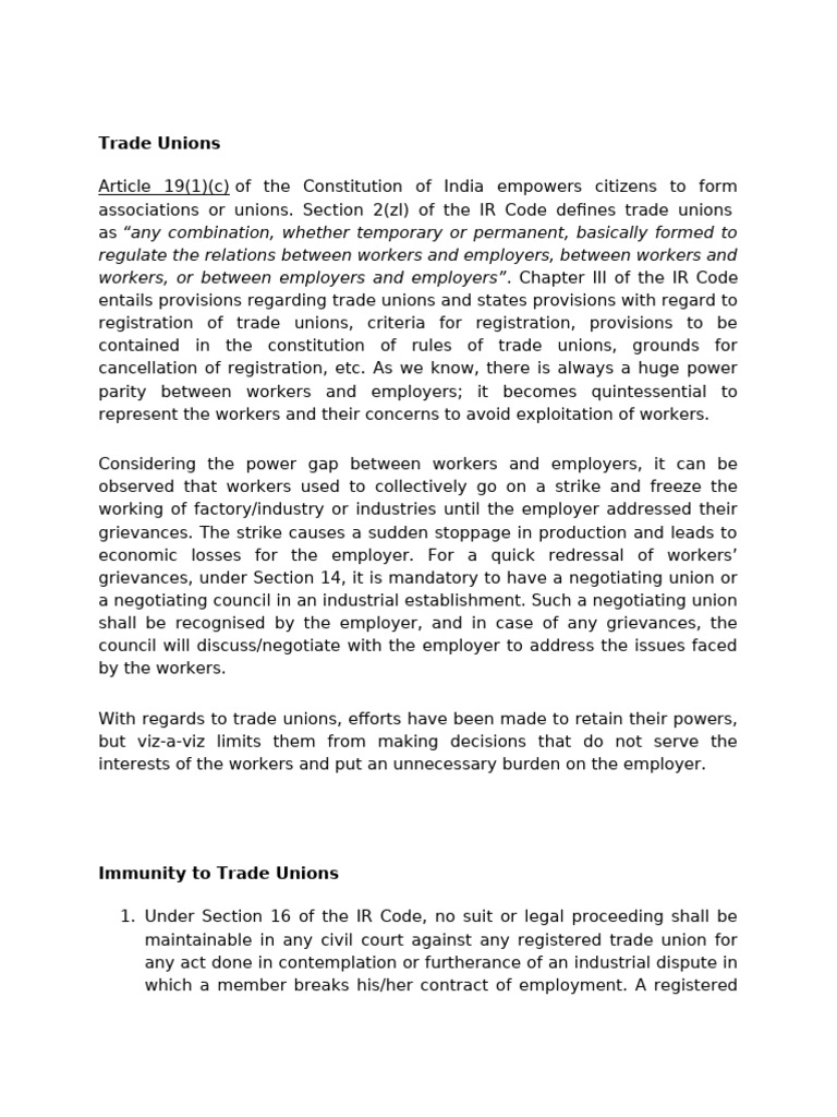 Trade Union | PDF | Strike Action | Finance & Money Management
