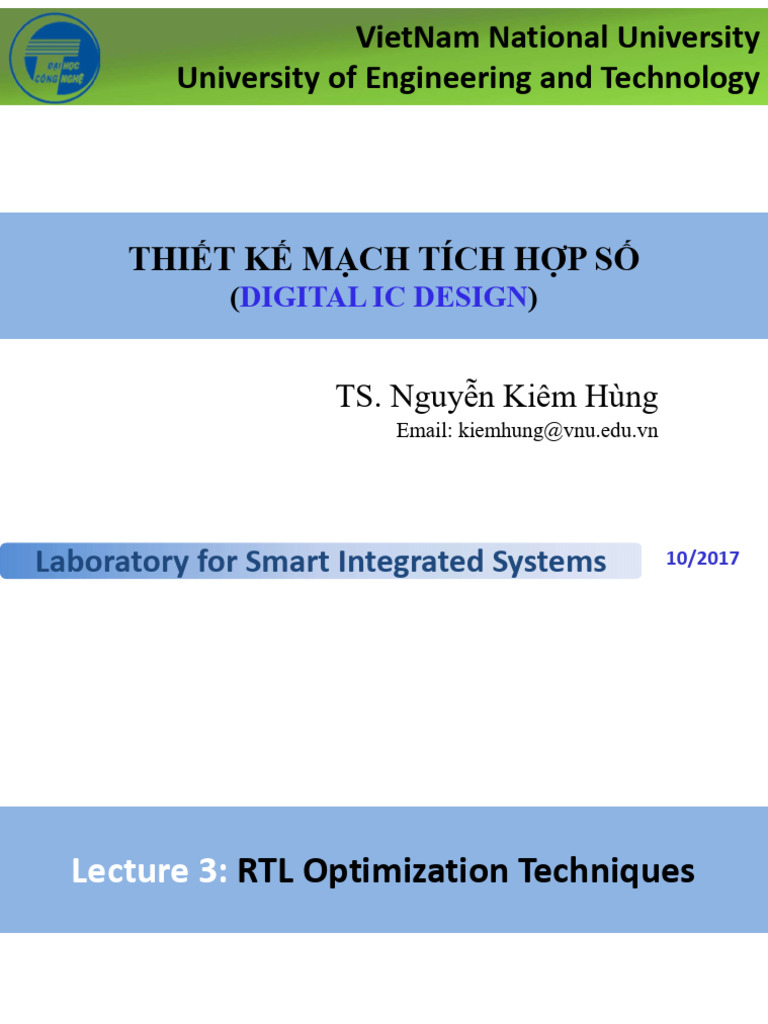 Lecture3.3 - RTL - Optimization Techniques | PDF