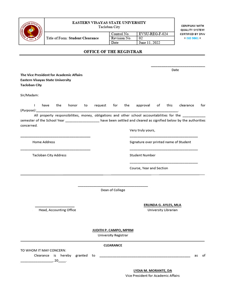 24student Clearance VPAA 034926 | PDF