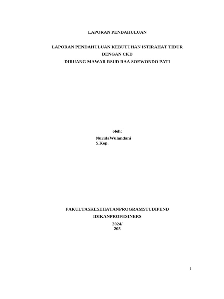 LP KDP Nurida | PDF | Sleep Medicine | Determinants Of Health