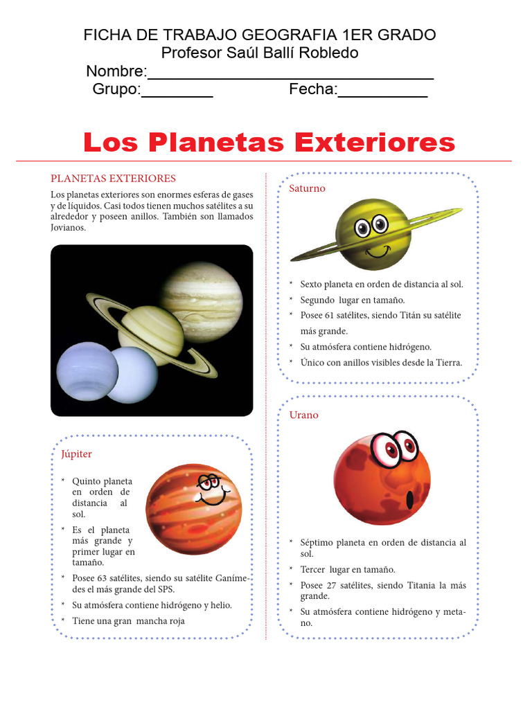 Los Planetas Exteriores | PDF | Planetas | Satélite natural