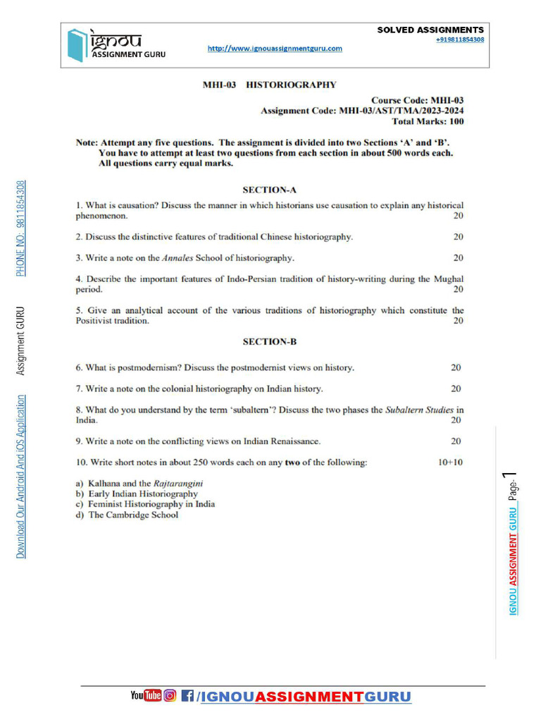 MHI 03 EM 2023 24 IGNOUAssignmentGuru - GURUji N6ytge | PDF