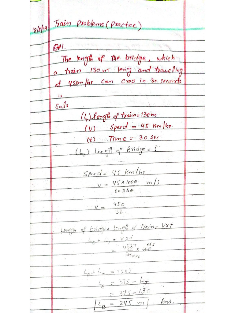 Train Problems Solution | PDF