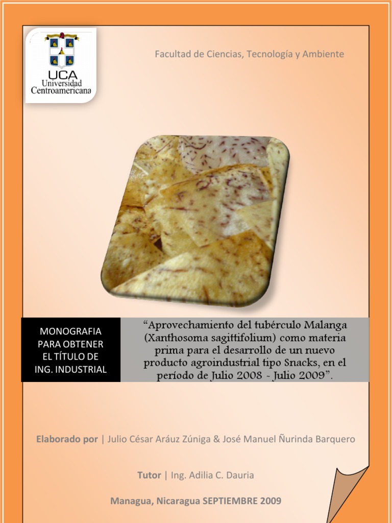Malanga Snack | PDF | Aceite de oliva | Fritura