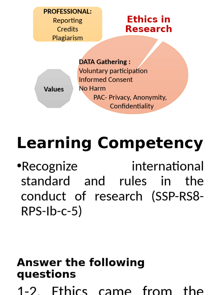 RMRD - 1stqrtr RS 8 Research Ethics Continuation | PDF