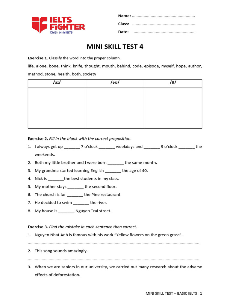 Mini Skill Test 4 | PDF