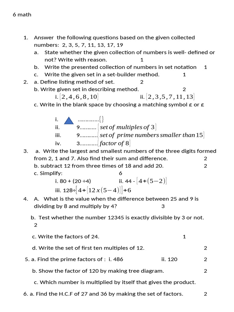 6 Math | PDF