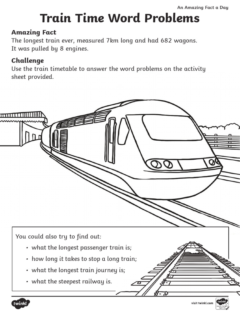 T T 2547755 Train Time Word Problems Activity Sheet - Ver - 7 | PDF ...