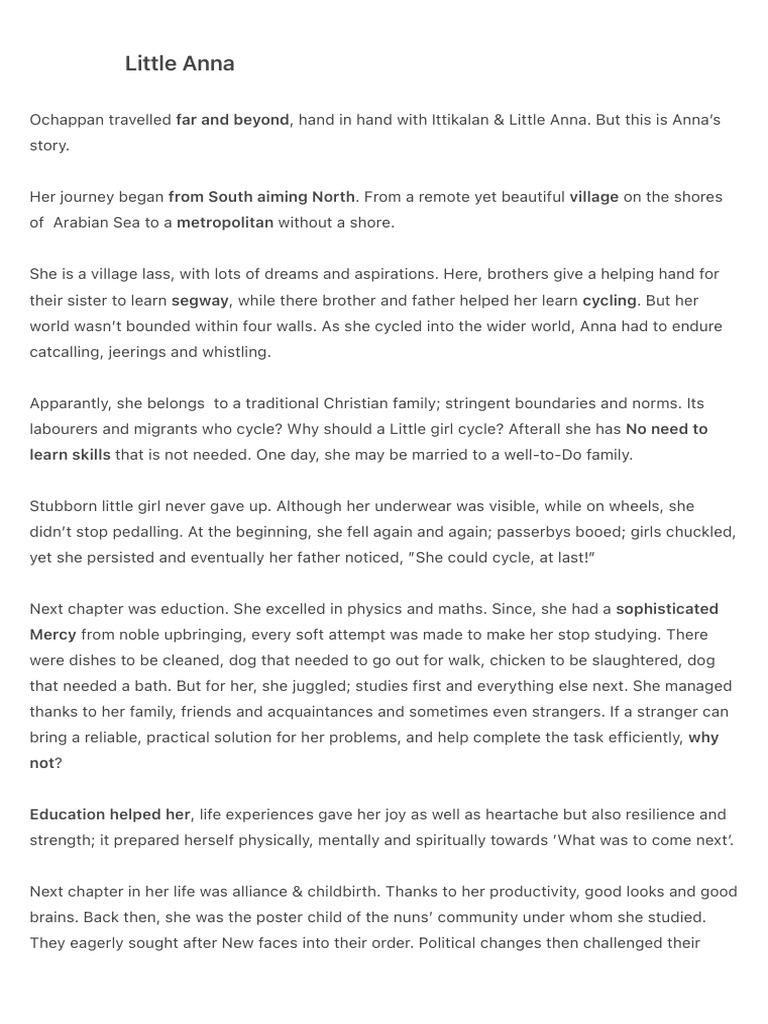 Little Anna's Journey of Resilience | PDF | Wellness | Religion & Spirituality