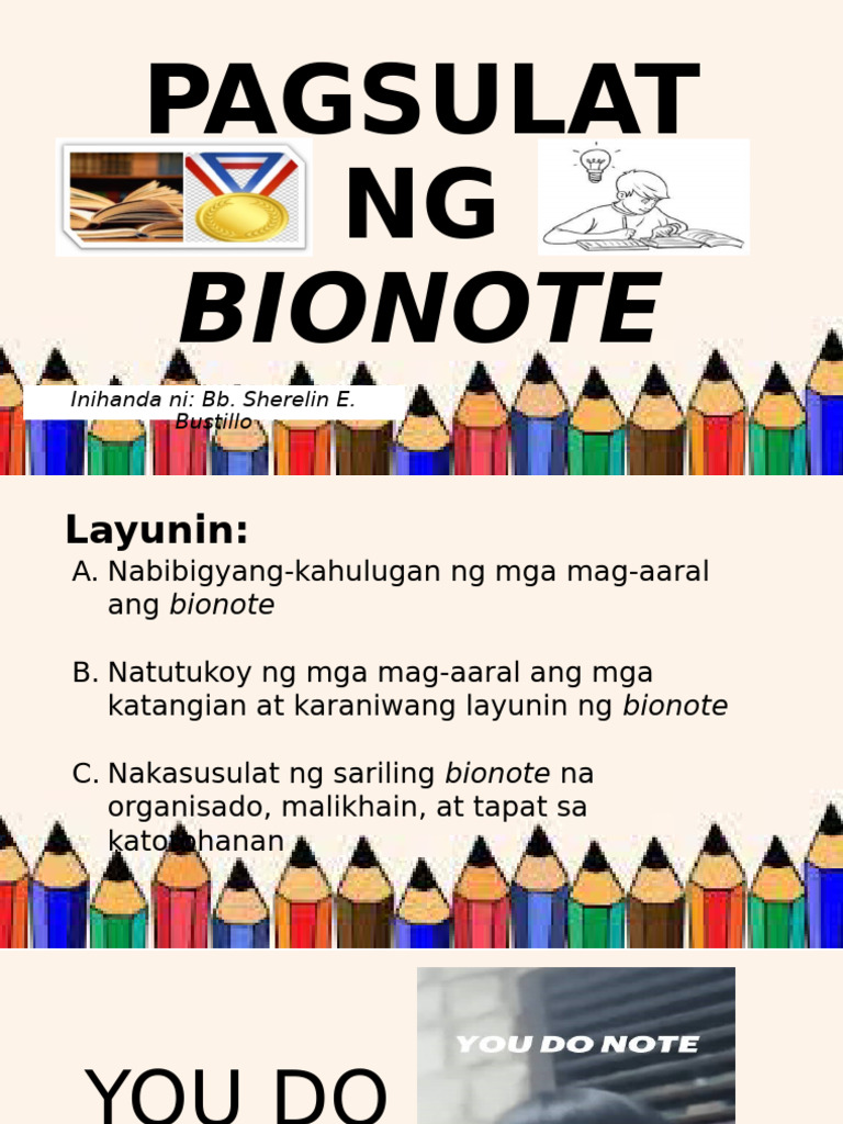 Aralin 4 Pagsulat NG Bionote | PDF