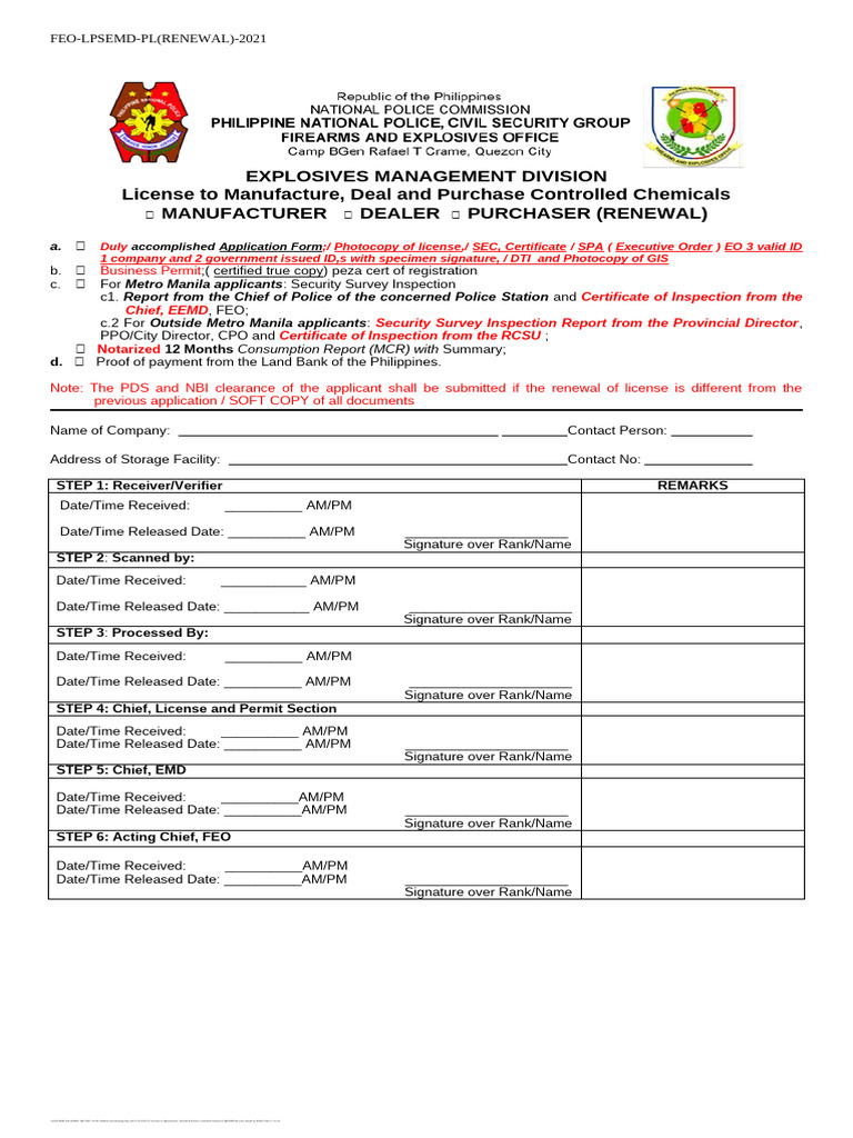 6-Purchaser's License CCs (Renewal) | PDF