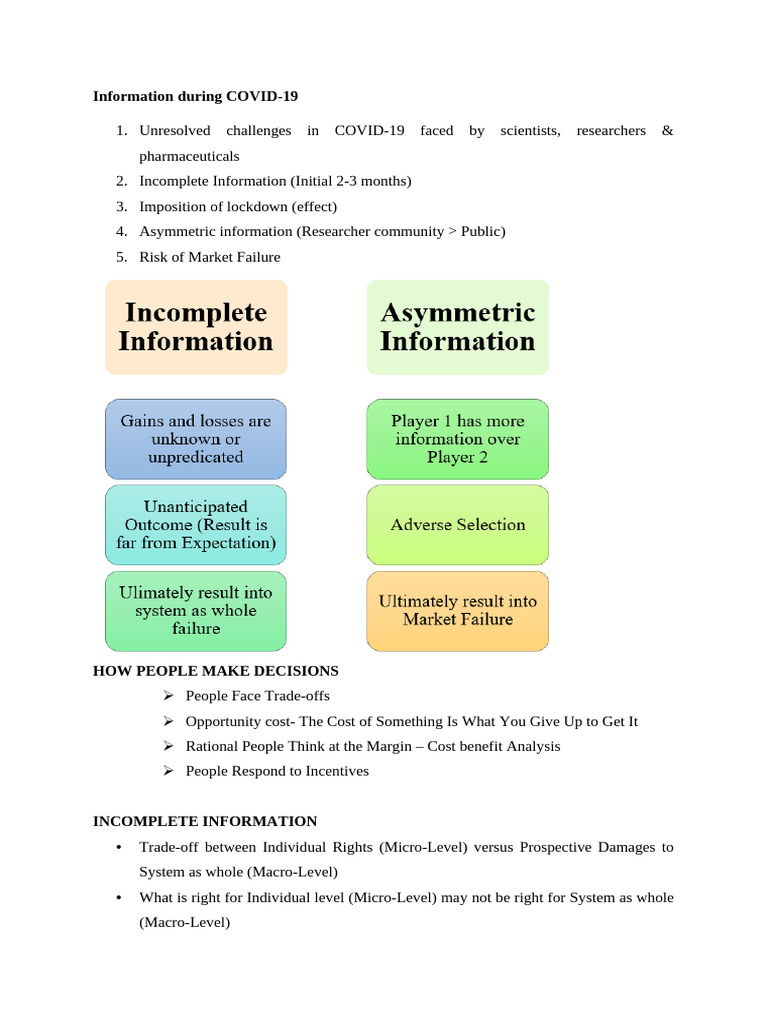 Asymmetric Information Notes | PDF | Business Economics | Social Science